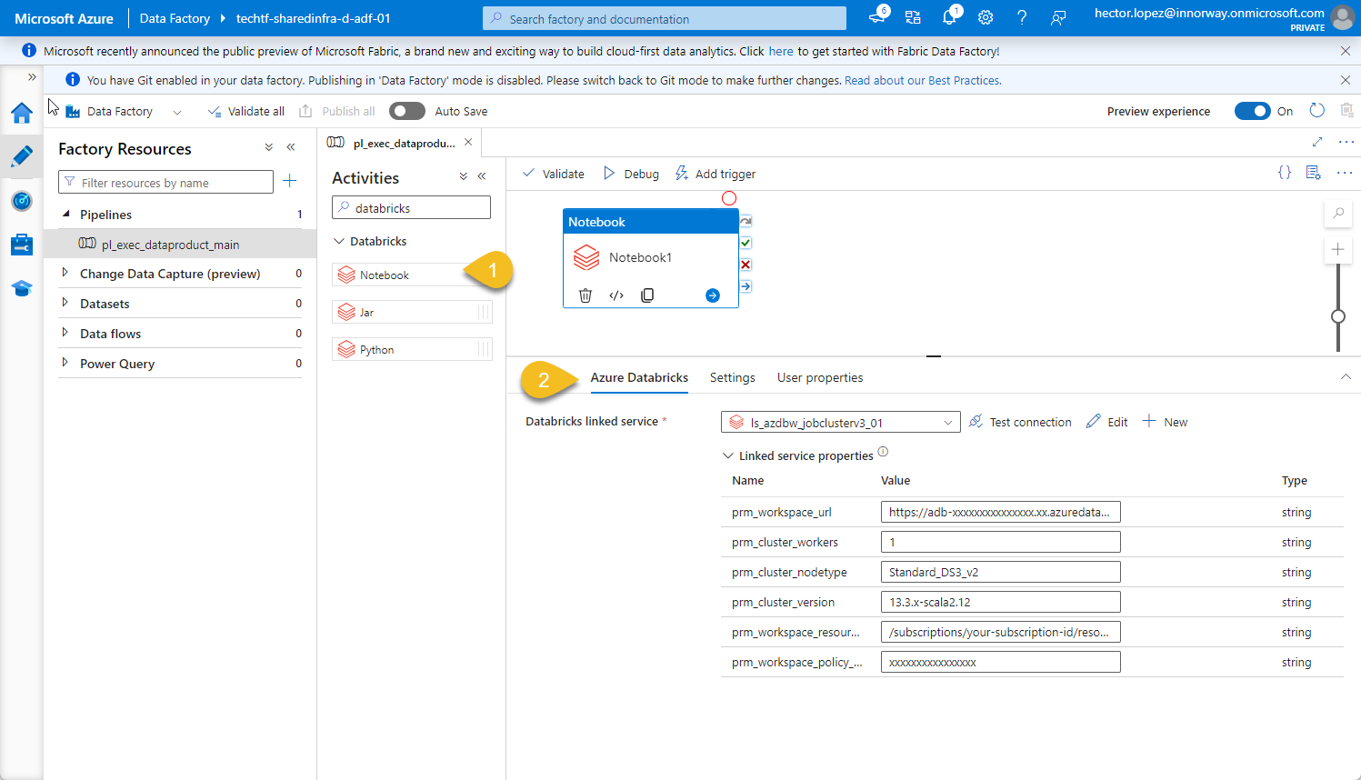 Orchestrate your Notebooks via Azure Data Factory